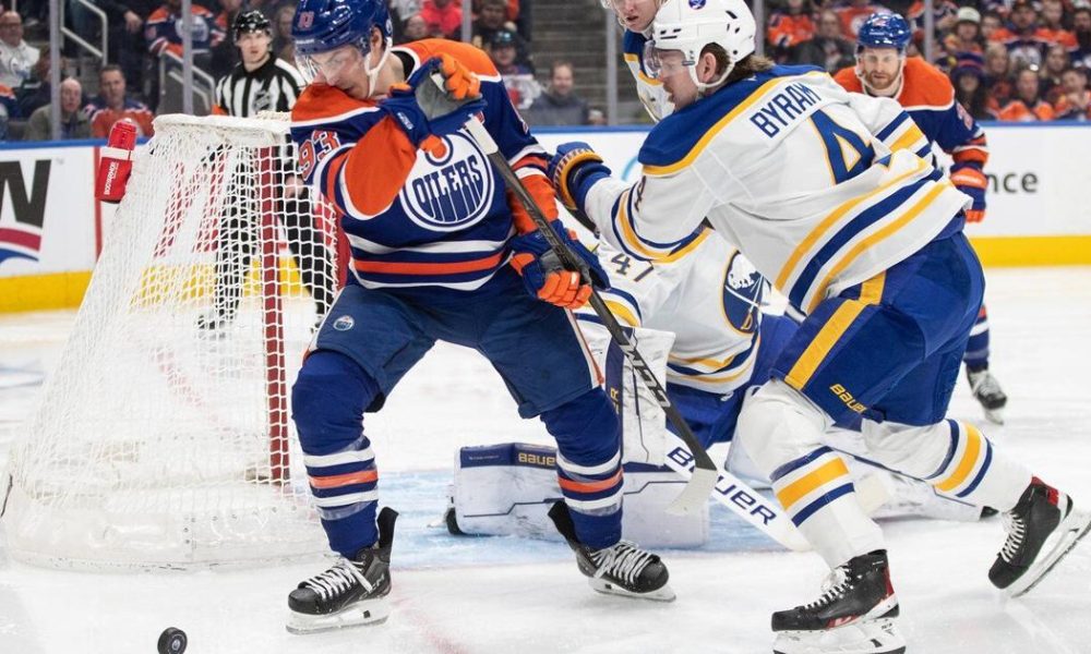 Nugent-Hopkins scores twice, Oilers edge Sabres 3-2 without McDavid ...